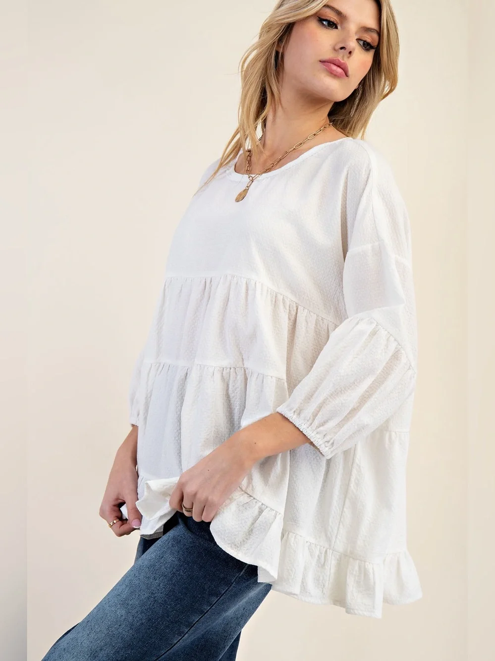 easel | Tops | Easel Off White Flowy Top | Poshmark